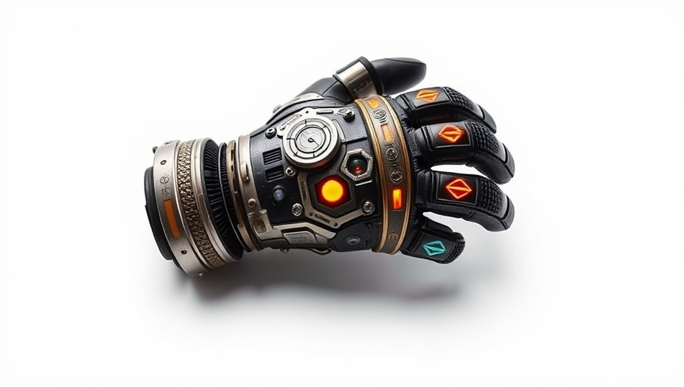 Futuristic Robotic Gauntlet with Glowing Lights 3D Model - Download GLB ...