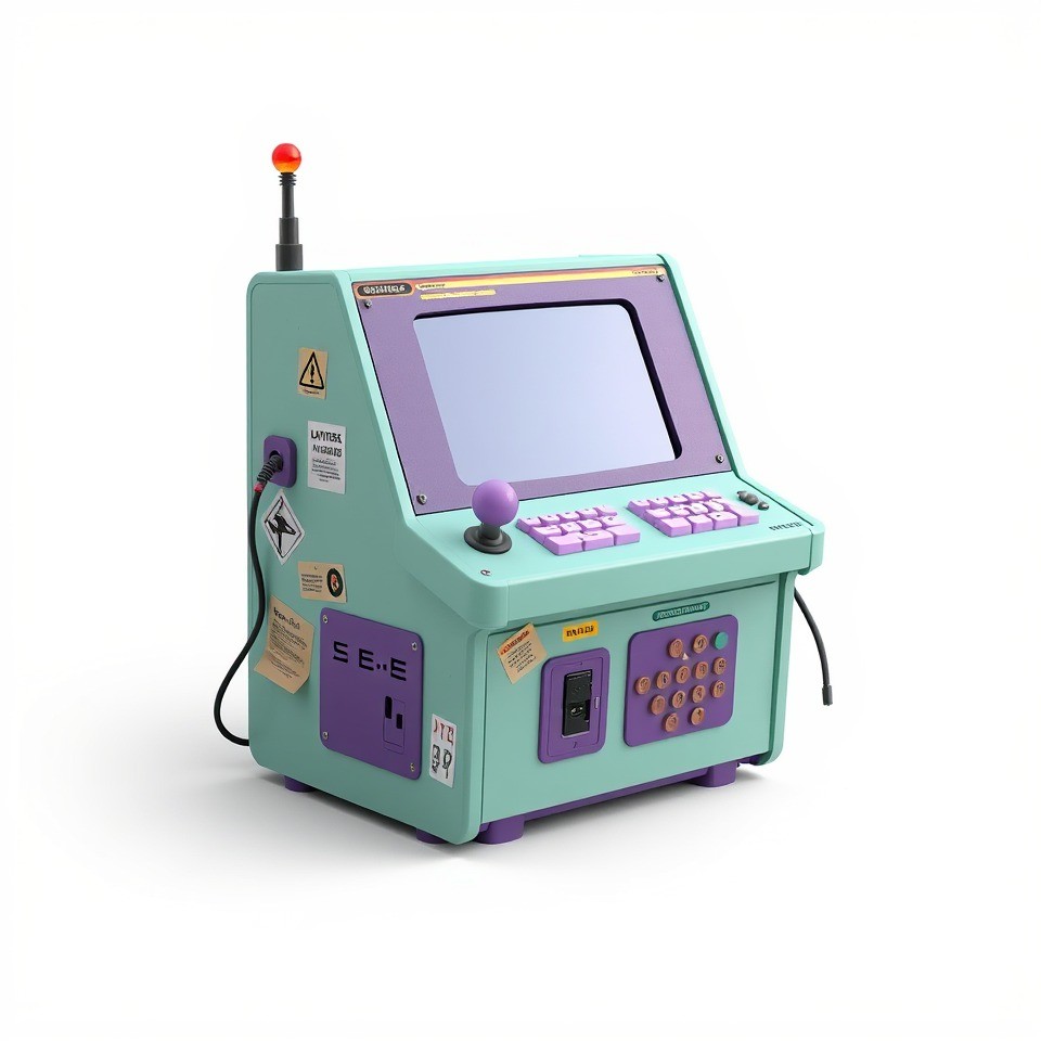 Retro Mint Arcade Game Cabinet 3D Model - Download GLB, FBX, OBJ | Free3D
