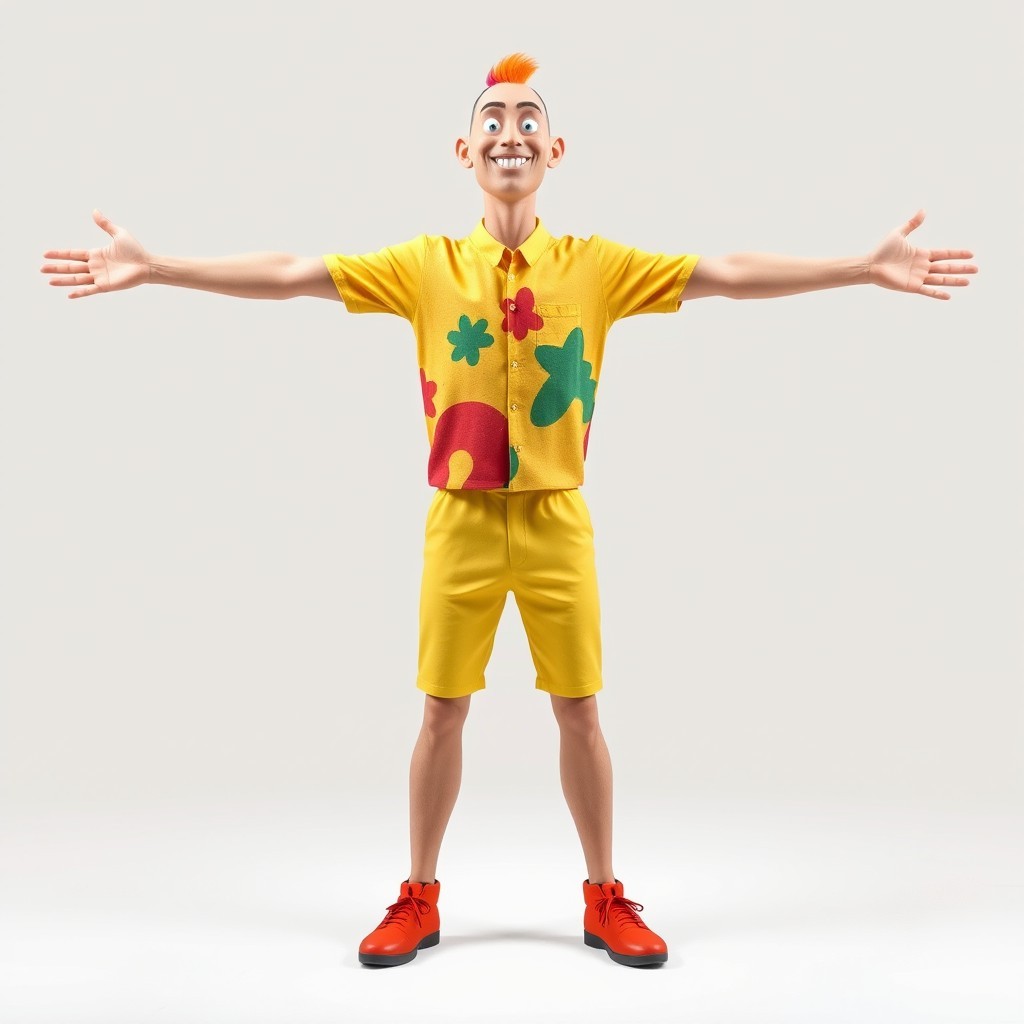 Cheerful Cartoon Character Celebration 3D Model - Download GLB, FBX ...